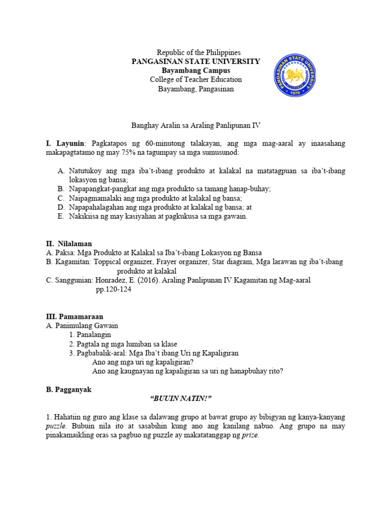 Final LP (Checked and Reviewed) | PDF