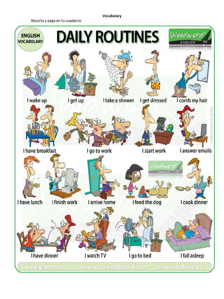 [Template] Vocabulary Daily Routines | PDF
