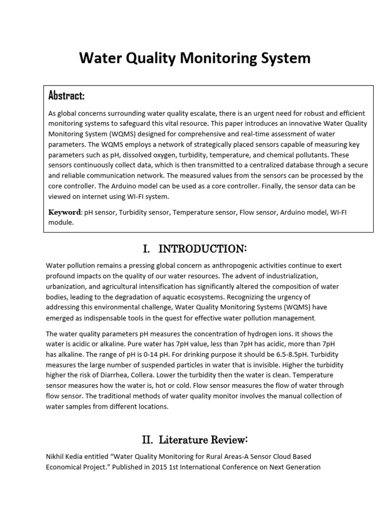 Bilble For WQMC(EL Project-1) | PDF | Water Quality | Arduino