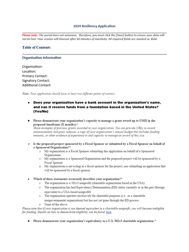 Resiliency Standard 2024 Application EN | PDF | Internet | Infrastructure