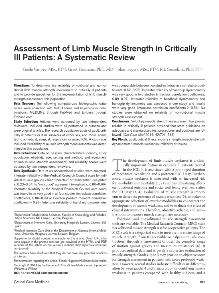 Assessment of Limb Muscle Strength in Critically Ill Patients_ a ...