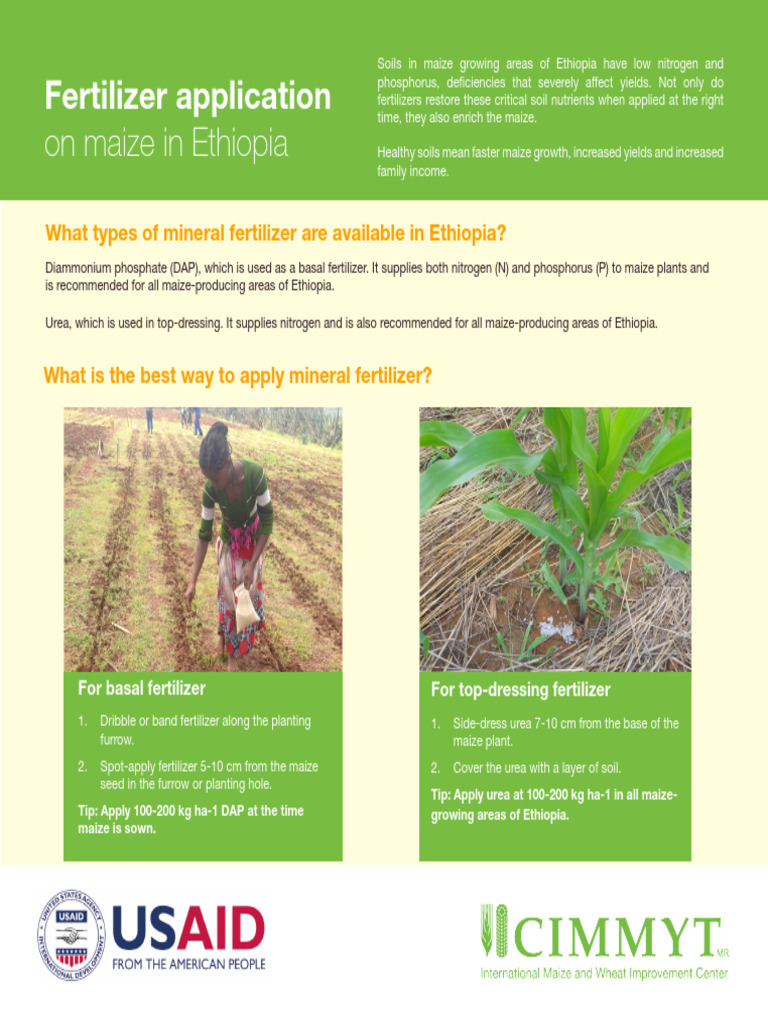Ethiopia Fertilizer Use and Application Final English | PDF ...