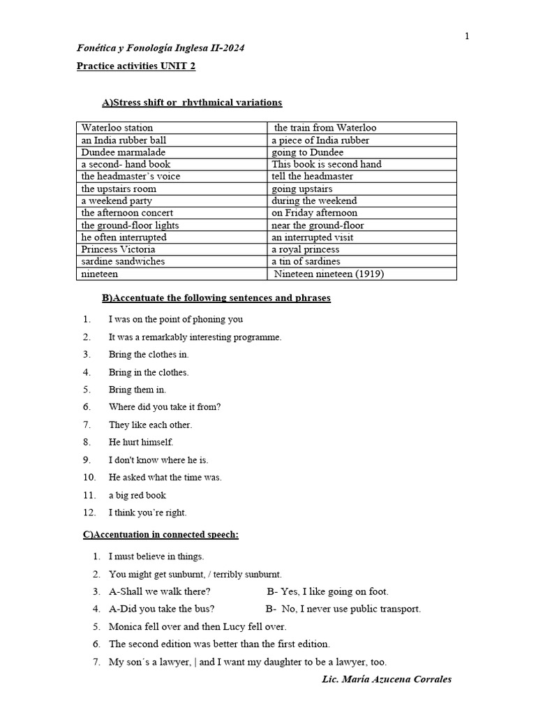 Practice Activities UNIT 2 | PDF