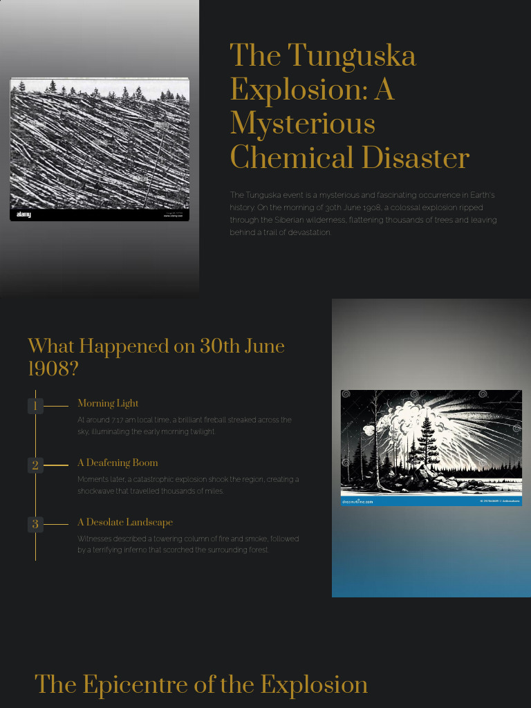 Cosmic Mystery: The Tunguska Event | PDF | Explosion | Meteoroid