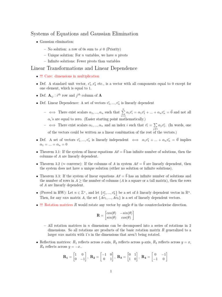 Cheat_Sheet | Download Free PDF | Eigenvalues And Eigenvectors | Matrix (Mathematics)