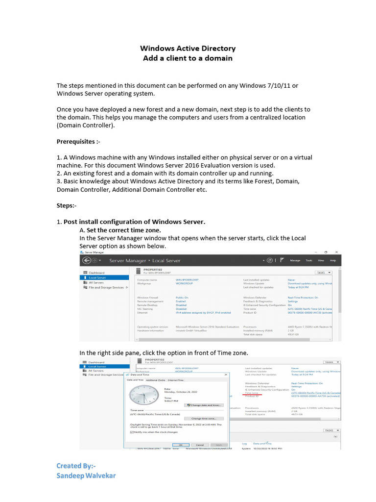 Windows Active Directory-Add a member computer to a domain | Download Free PDF | Ip Address ...