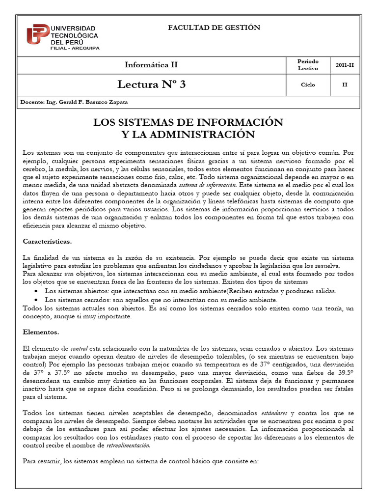 Lectura #3 | PDF | Sistema de informacion | Business