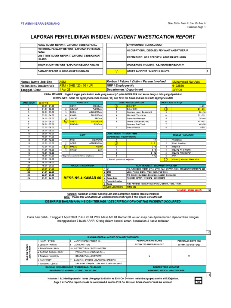 Laporan Penyelidikan Insiden | PDF