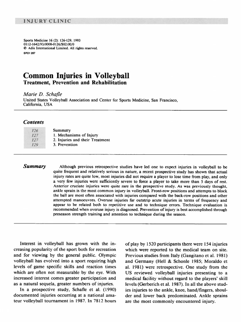 Common Volleyball Injuries and Care | PDF | Anatomical Terms Of Motion ...