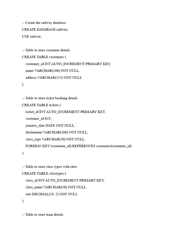 Create the railway database | PDF
