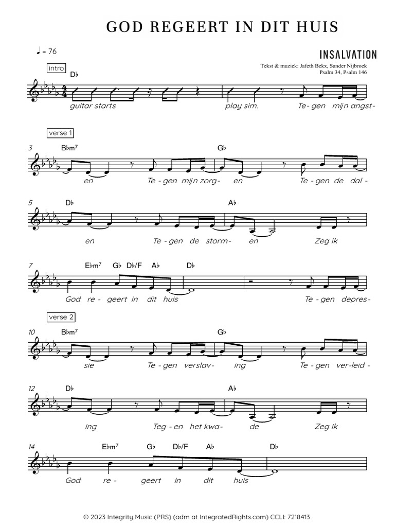 God Regeert in Dit Huis Sheet Full Score 2 | PDF