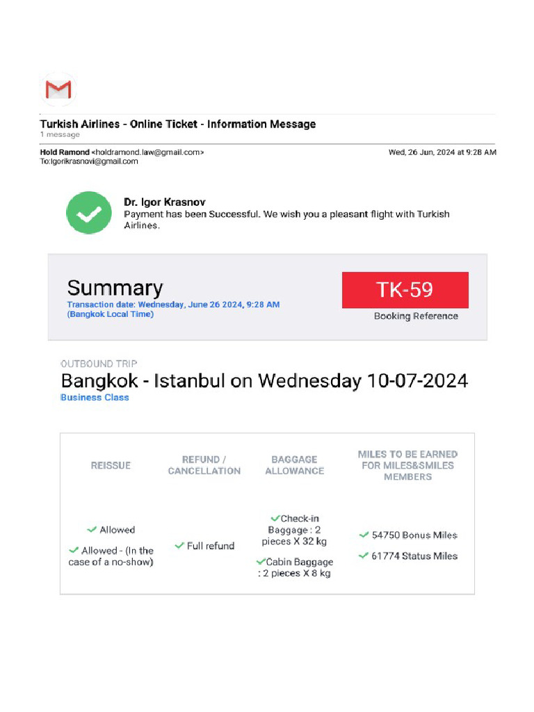 Turkish-Airlines Online-Ticket-Information | PDF