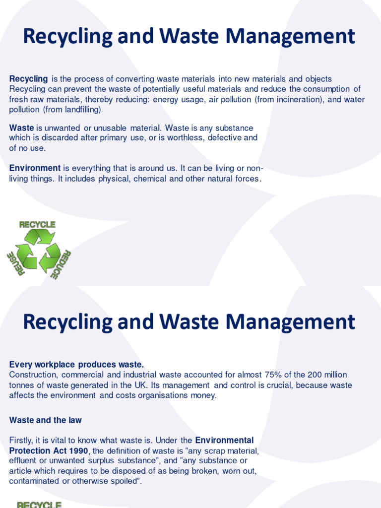 BSC Slides Construction Unit B Part 3 | PDF | Waste | Waste Management