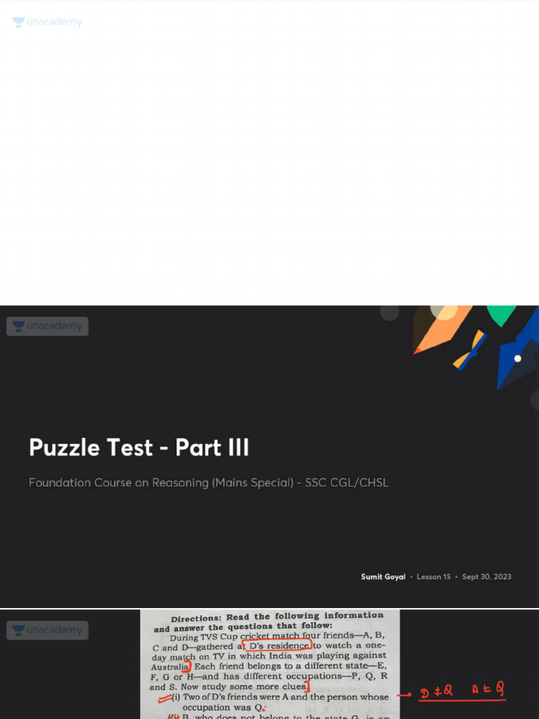 Puzzle Test Part III With Anno | PDF