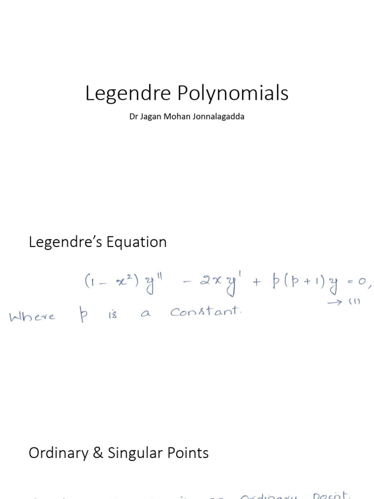 Legendre Polynomials | PDF | Teaching Methods & Materials | Science ...