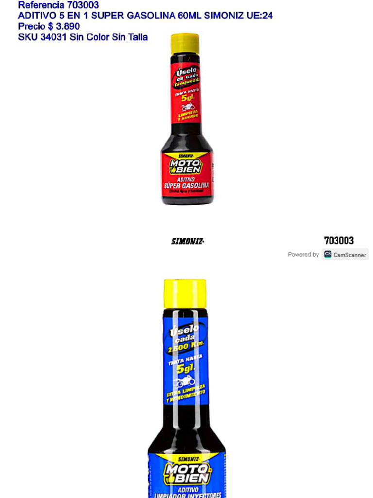 Productos Simoniz Disponibles | PDF