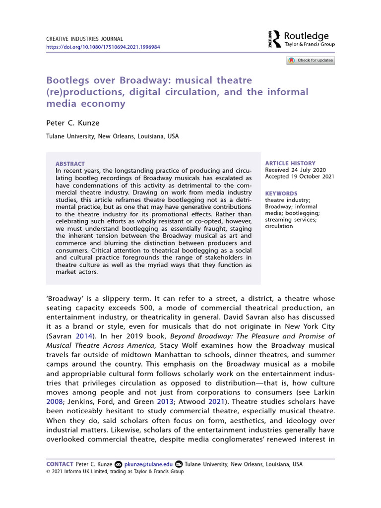 Bootlegs Over Broadway | Download Free PDF | Copyright Infringement ...