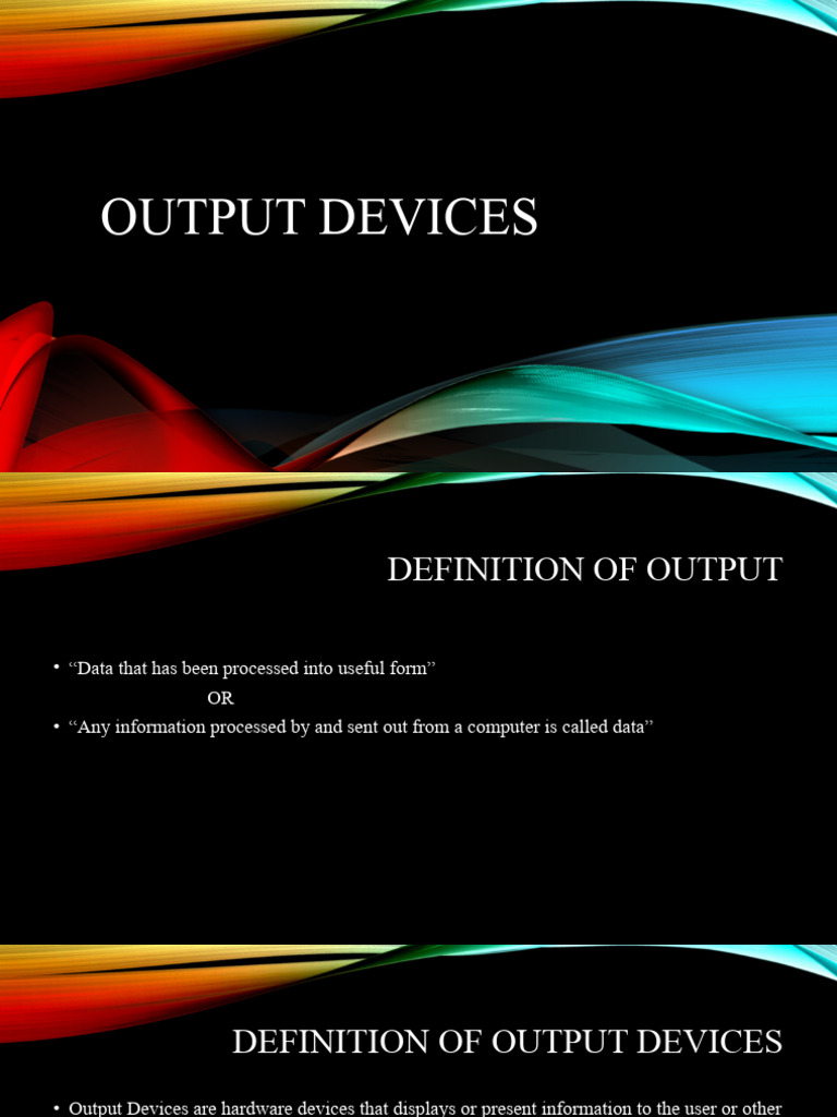 Output Devices | PDF | Printer (Computing) | Computer Monitor