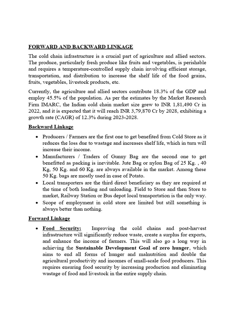 4-Forward & Backward Linkage | PDF | Vegetables | Potato