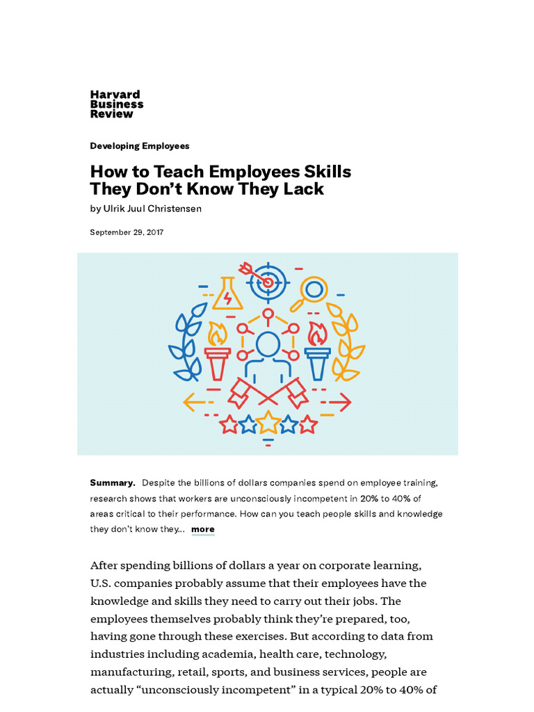 How To Teach Employees Skills They Don't Know They Lack | PDF ...