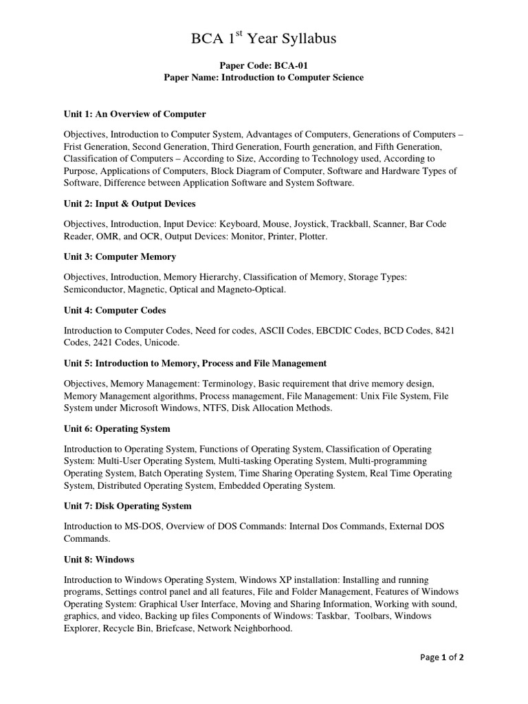 335_BCA-01 | Download Free PDF | Operating System | Computer Data Storage