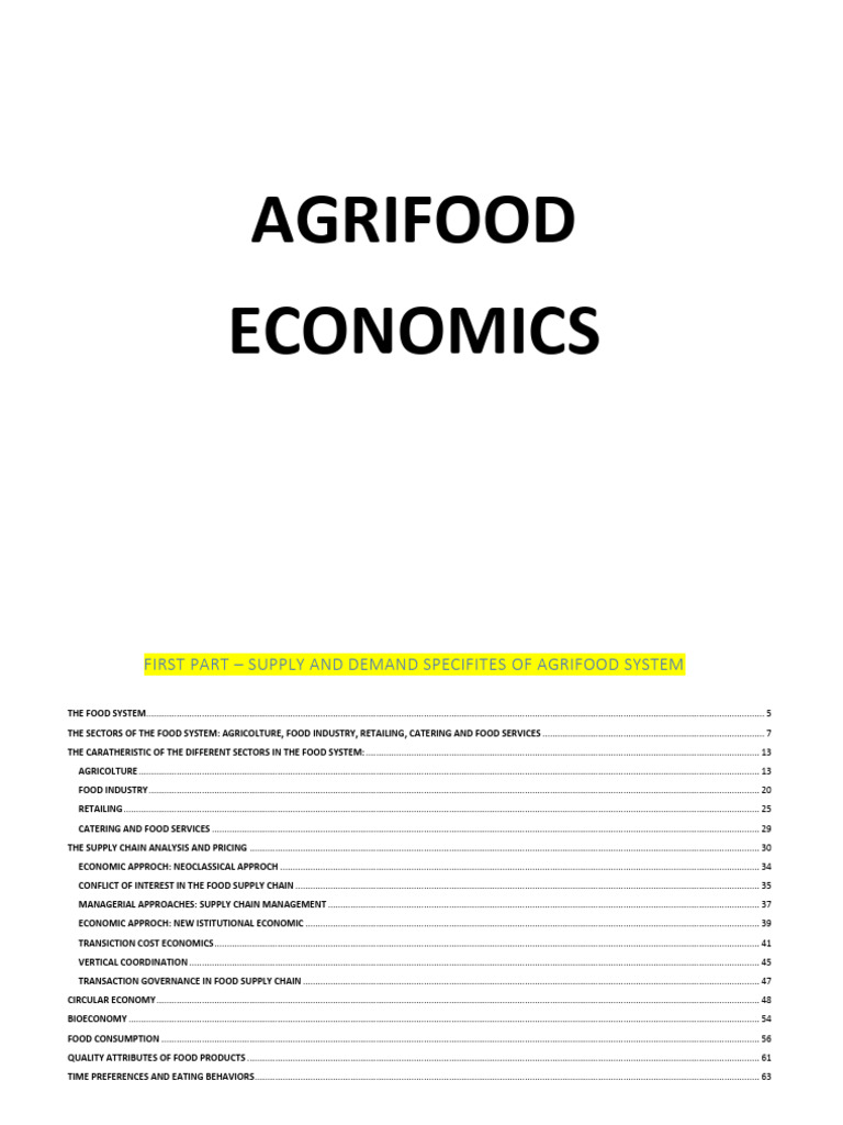 Agrifood Economic Summary | Download Free PDF | Agriculture | Labour Economics