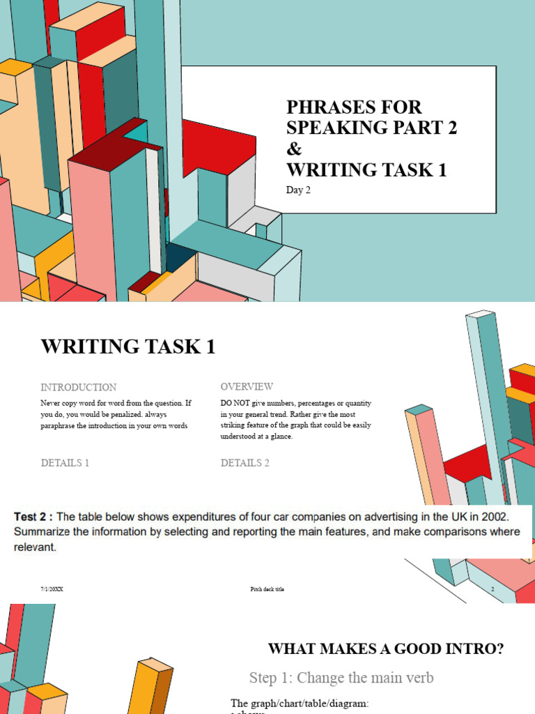 Phrases For Speaking p2 & Writing Task 1 | PDF | Language Arts ...