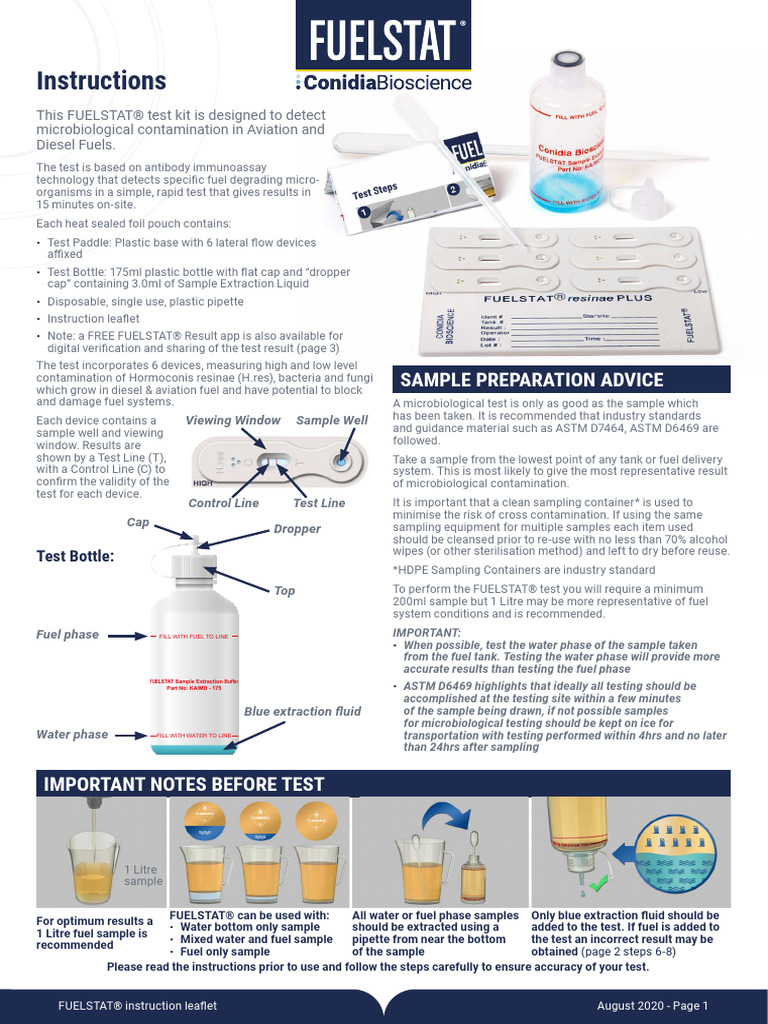 FUELSTAT® Test Kit for Fuel Contamination | PDF | Technology & Engineering