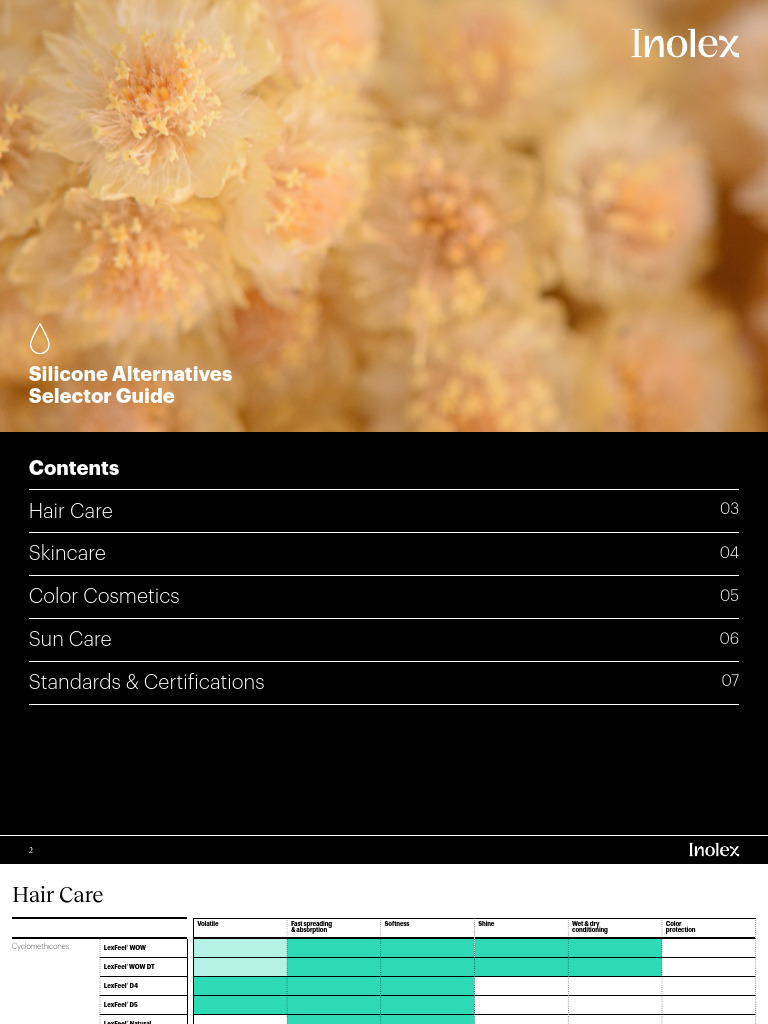 Inolex Silicone Alternatives-Selector Guide | PDF | Cosmetics | Human ...