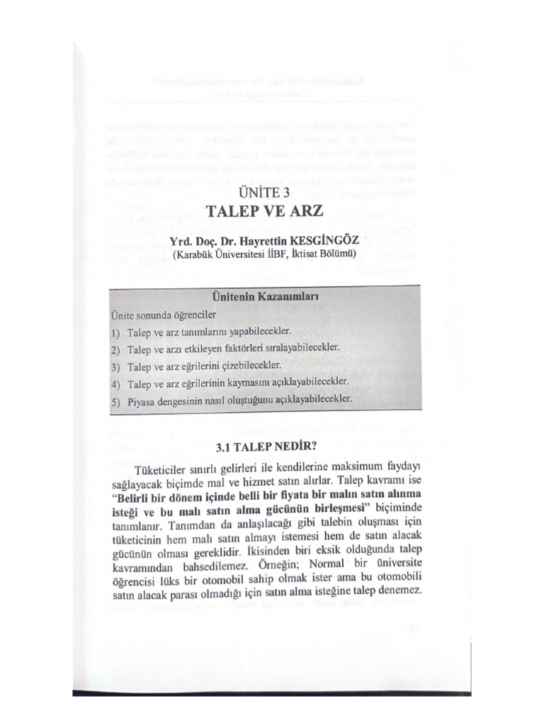 Talep Ve Arz | PDF