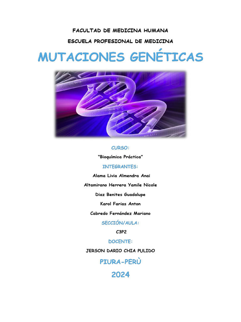 Mutaciones - Geneticas Informe | PDF | Mutageno | Mutación