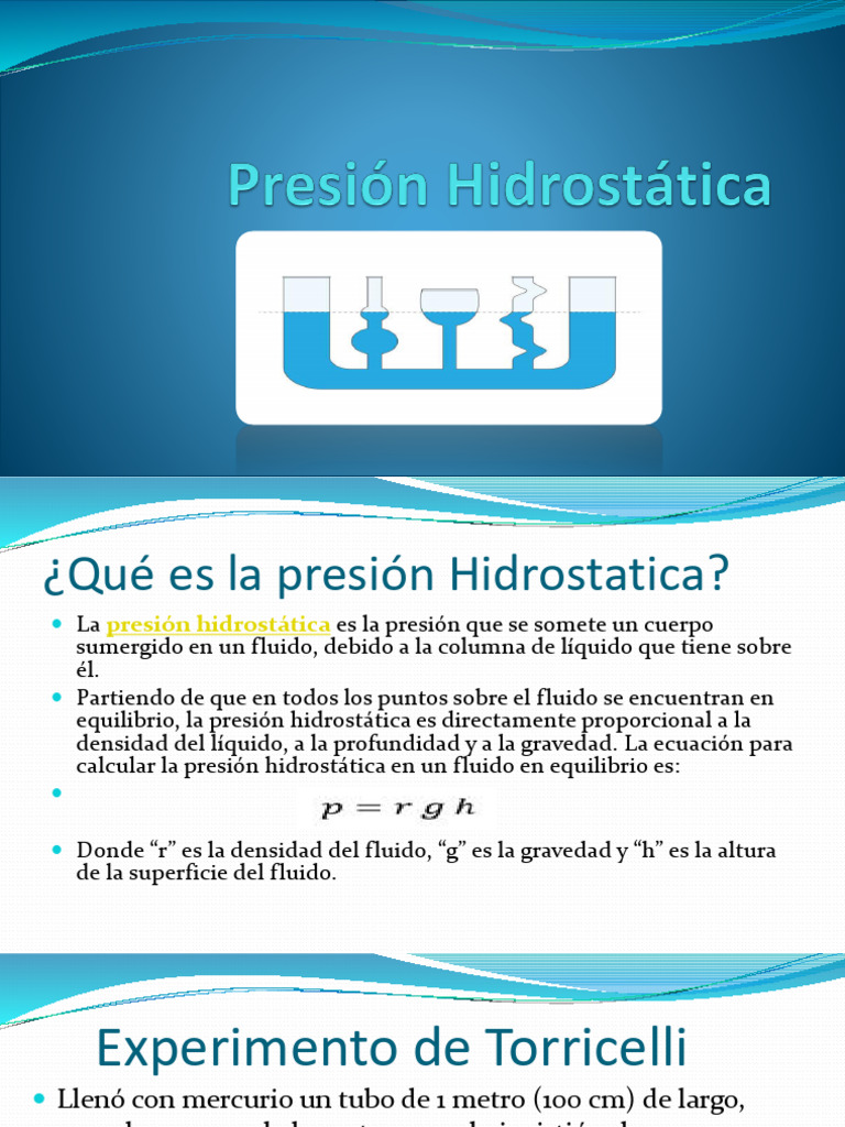 Presión Hidrostática | PDF