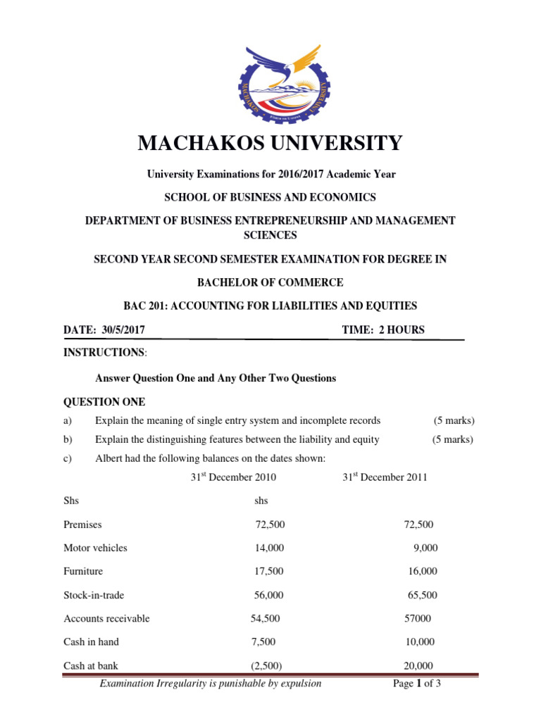 Bac 201 Accounting For Liabilities and Equities - Print | PDF ...