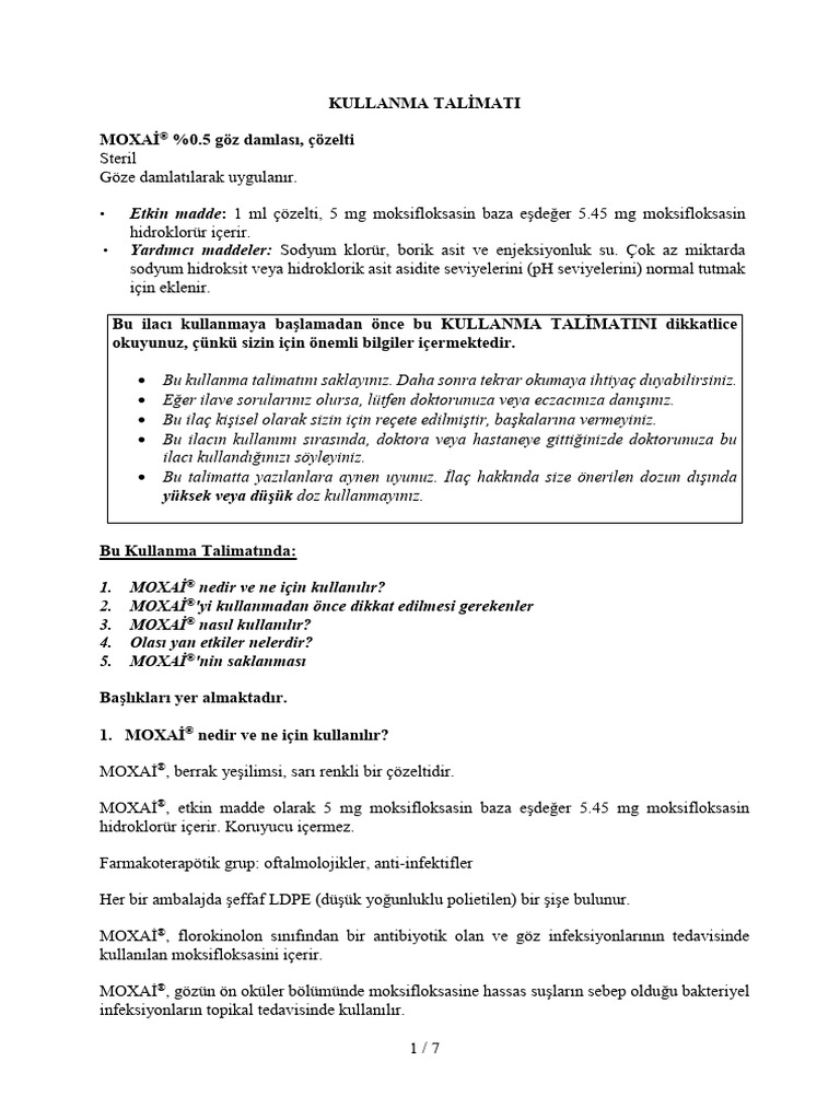 Moxai 0.5 GZ Damlaszeltikt | PDF