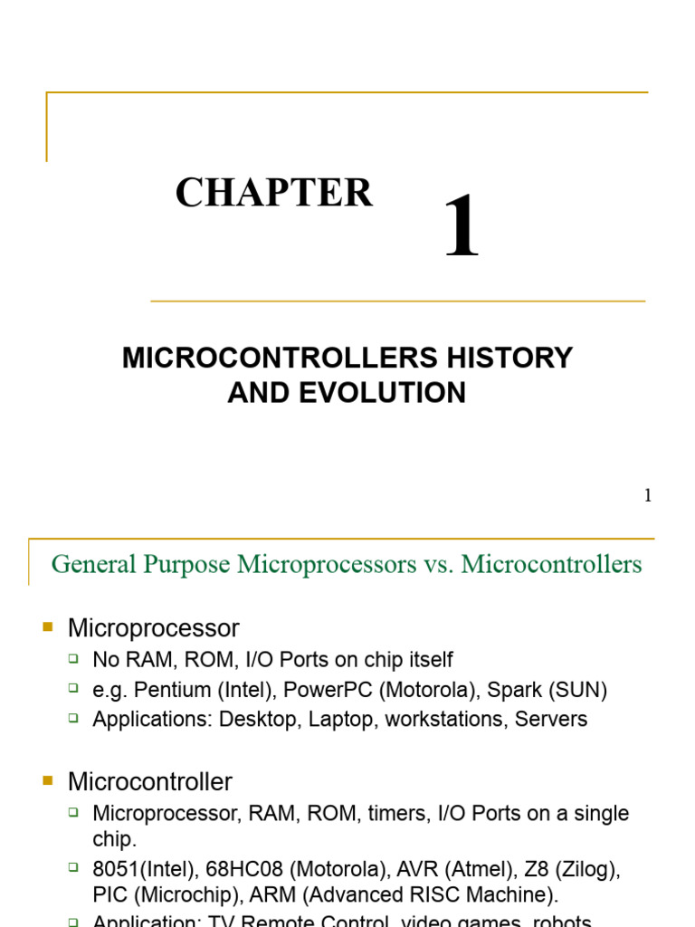 Ch01 Microcontroller History and Features | PDF | Microcontroller | Microprocessor