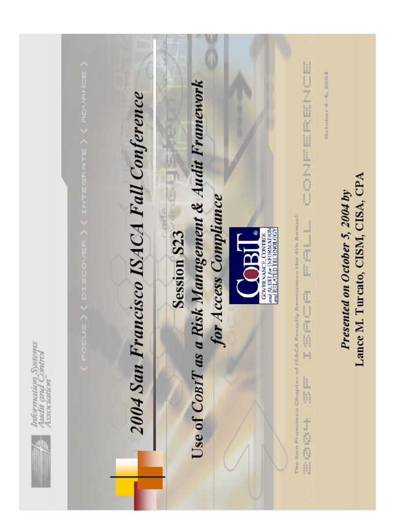 Use of COBIT As A Risk Management & Audit Framework For Access ...