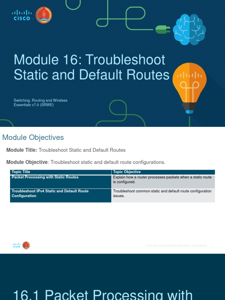 Module 16 Troubleshoot Static And Default Routes Download Free Pdf Router Computing Ip