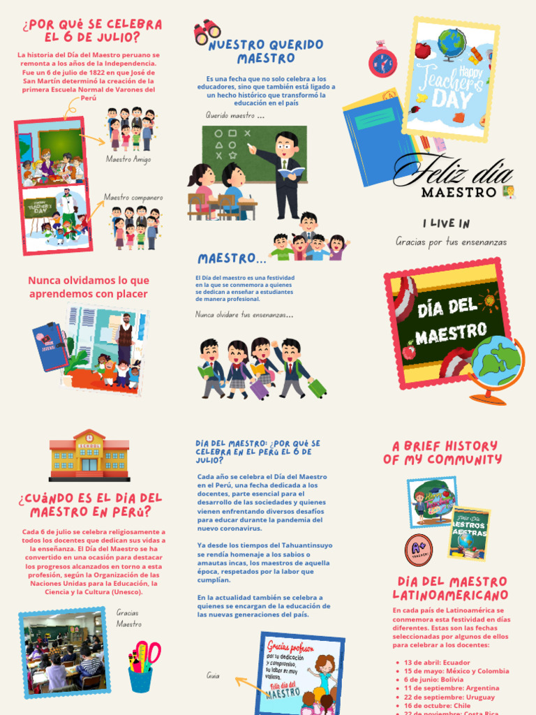 Community Activity Trifold Brochure in Light Yellow Blue Red Colorful ...