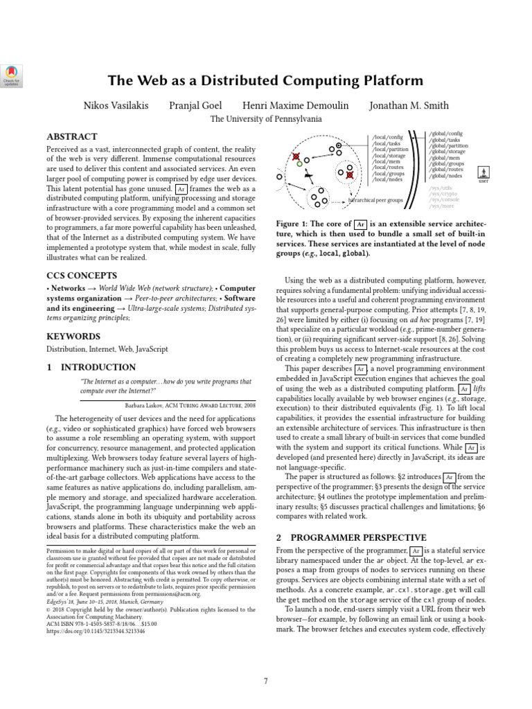 The Web As A Distributed Computing Platform | PDF | World Wide Web | Internet & Web