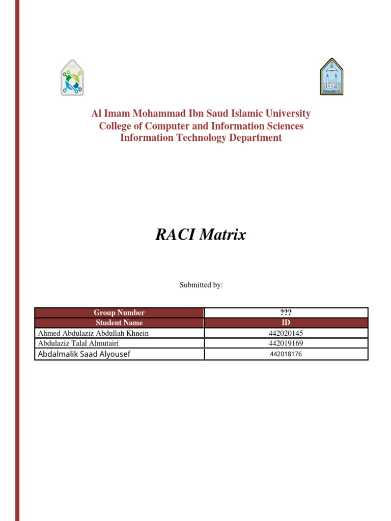 RACI Project | PDF | It Service Management | Regulatory Compliance