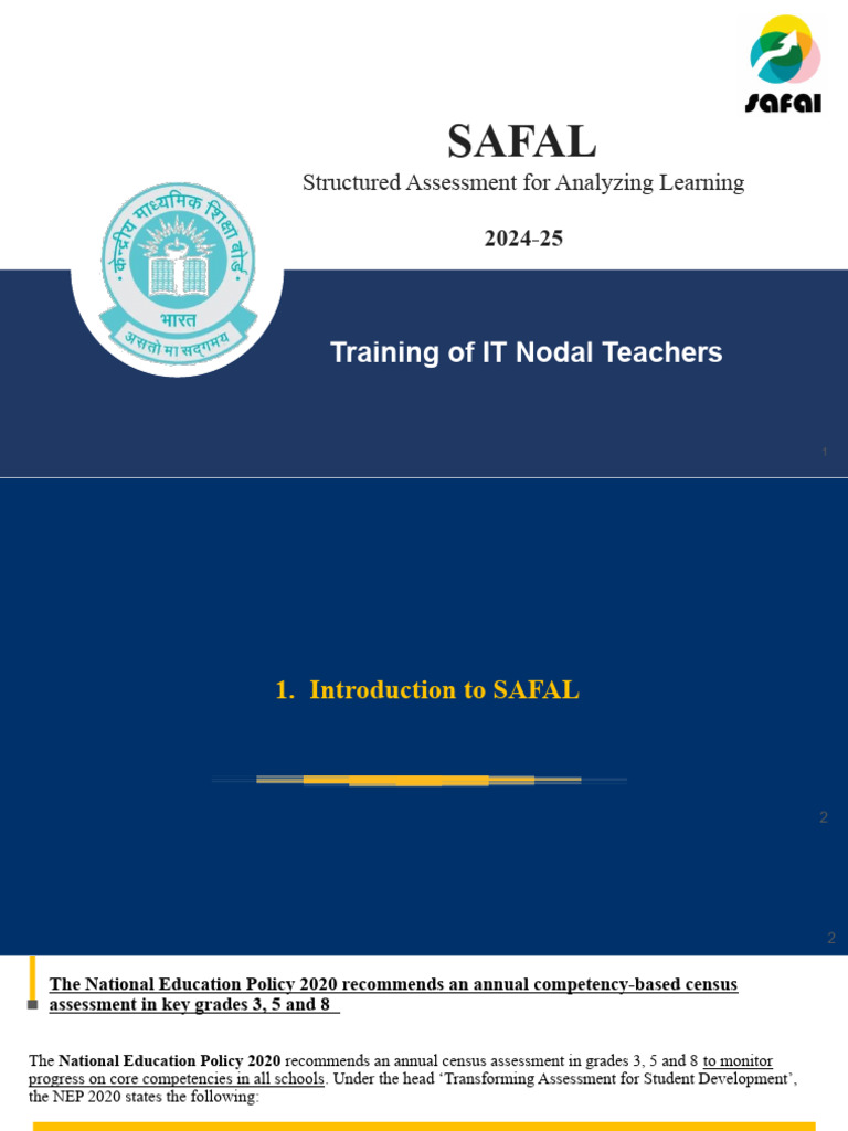 Safal Training | PDF | Educational Assessment | Teachers