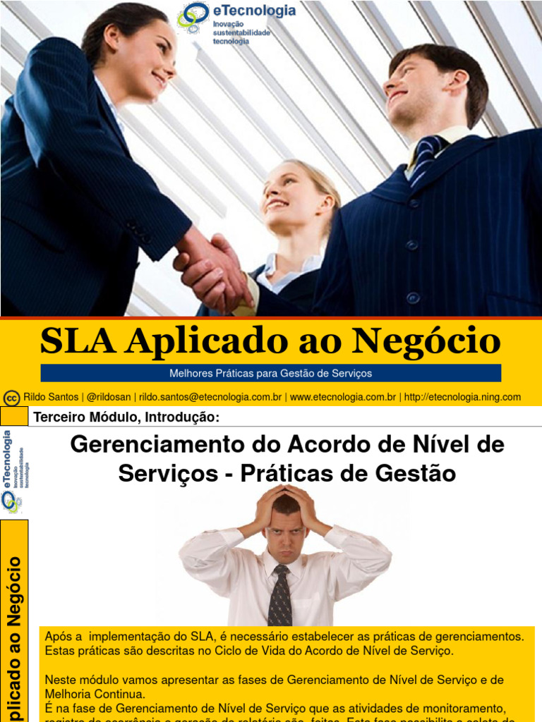 Gestão de SLA e Melhoria Contínua | PDF | Qualidade (negócios) | Acordo ...
