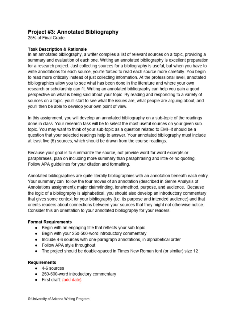 Annotated Bibliography Guidelines 2023 | Download Free PDF ...