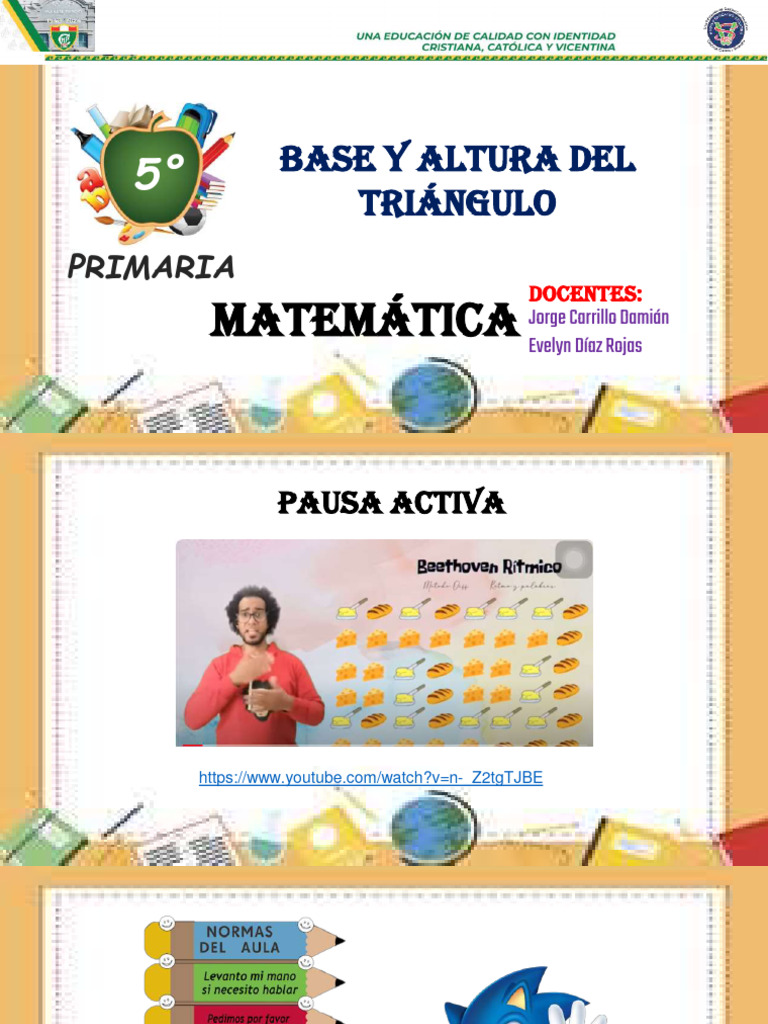 Base Y Altura Del Triángulo: Primaria | PDF