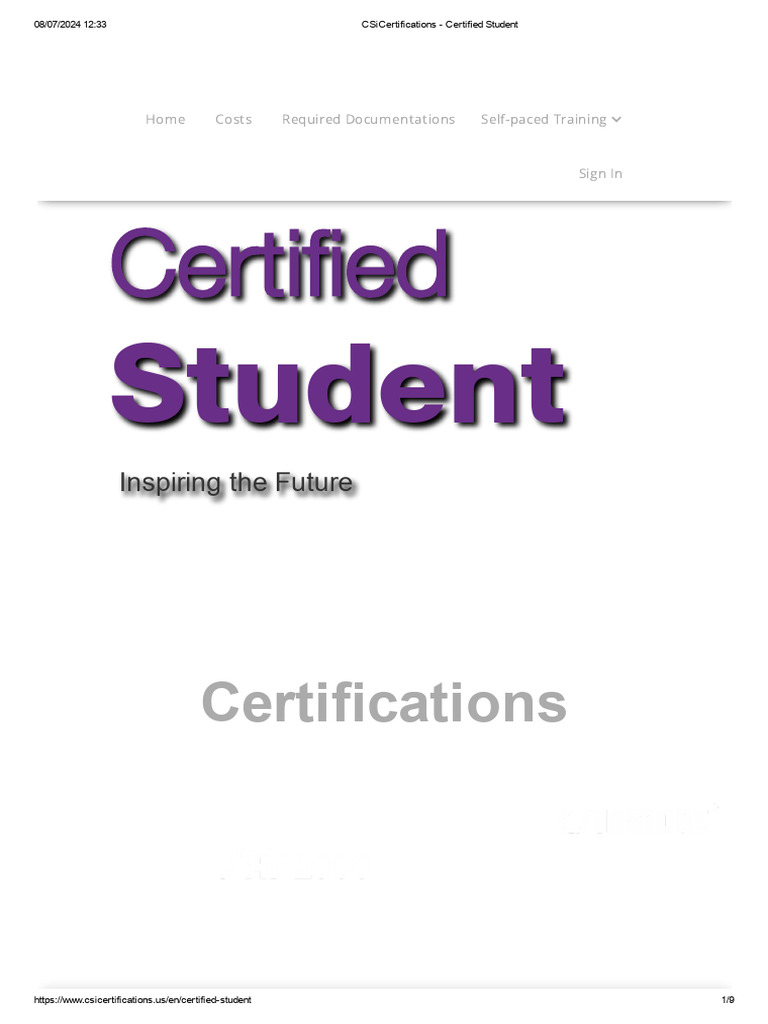 CSiCertifications - Certified Student | PDF | Information Technology | Software Engineering