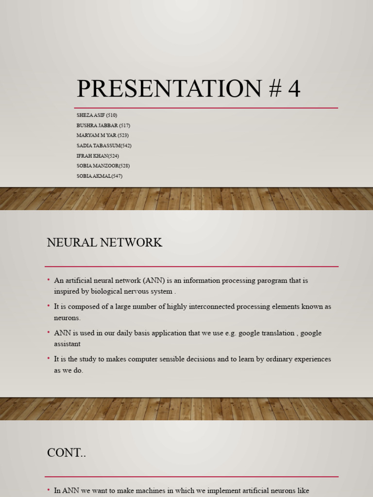 Presentation Group 4 | PDF | Artificial Neural Network | Computational Neuroscience