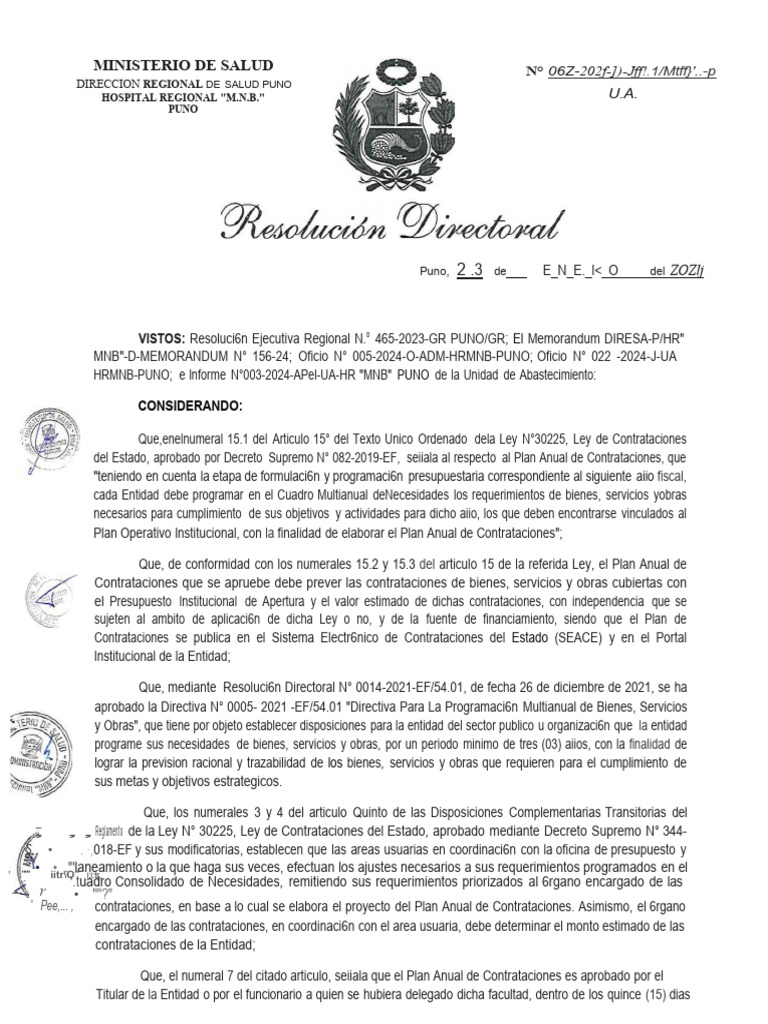Aprobación Del Pac 2024 | PDF | Finanzas y dinero