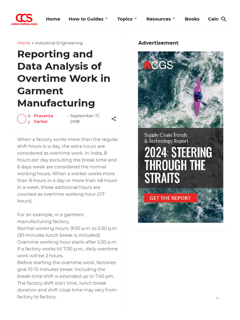 Reporting and Data Analysis of Overtime Work in Garment Manufact | PDF ...