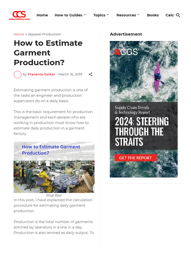 Estimating Annual Garment Production | PDF | Business