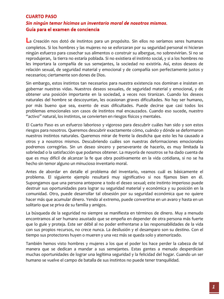 GUIA PARA EL CUARTO PASO II | PDF | Amor | Moralidad